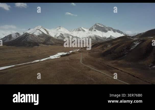 Aerial Kunlun Snow Peak Plateau Meadow Qinghai China Stock Video ...