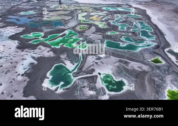 Aerial Pure White Salt Beach Salt Lake View Qinghai China Stock Video ...