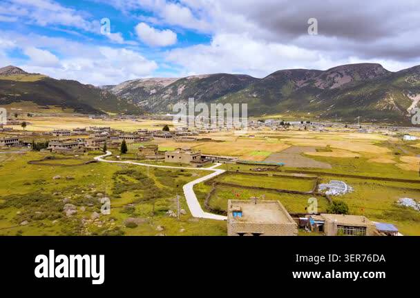Aerial view of vast golden plateau grassland in intermountain basin of ...