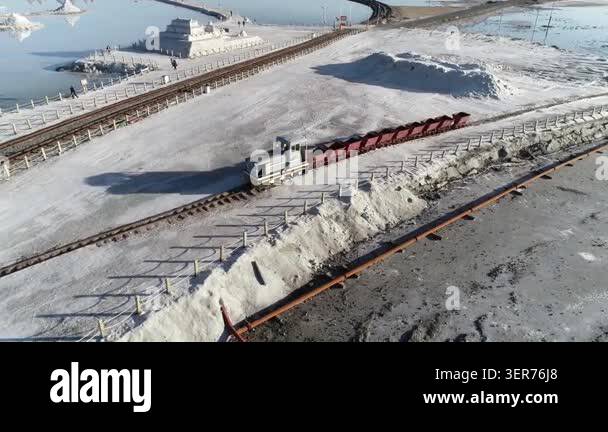 China Qinghai Chaka Salt Lake Sightseeing Train Aerial Photography ...