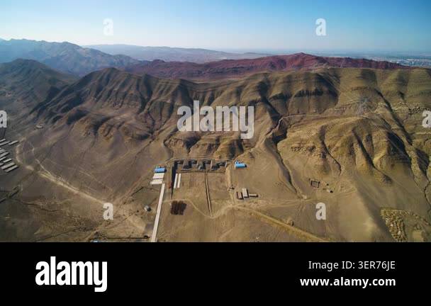 Overlook Gobi Beach Tunnel Scenery Qinghai China Stock Video Footage ...