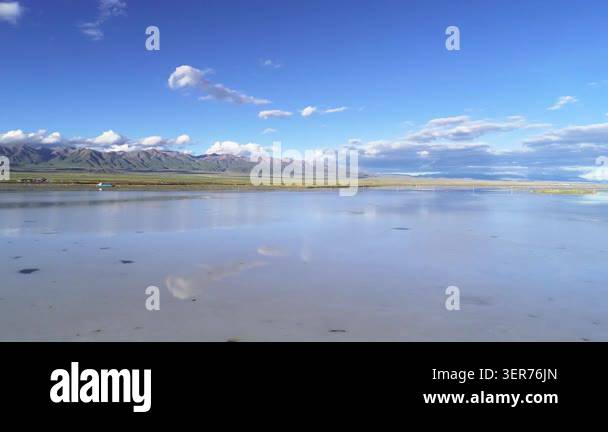 China Qinghai Summer Chaka Salt Lake Aerial Photography Stock Video ...