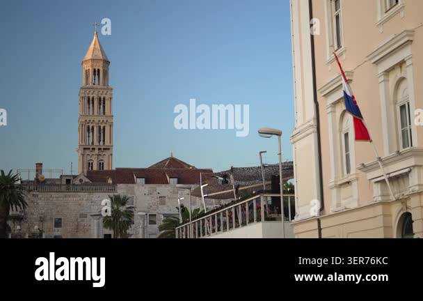 Diocletian's Palace bell tower in Split Stock Video Footage - Alamy