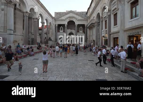 2025.09.12. - Split, Croatia: Tourists at the historic Peristyle square ...