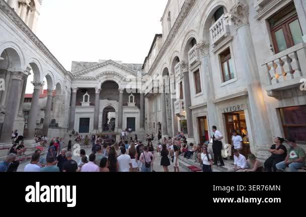 2025.09.12. - Split, Croatia: Tourists at the historic Peristyle square ...