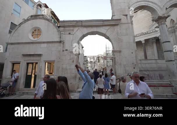 2025.09.12. - Split, Croatia: Tourists at the historic Peristyle square ...