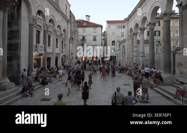 2025.09.12. - Split, Croatia: Tourists at the historic Peristyle square ...
