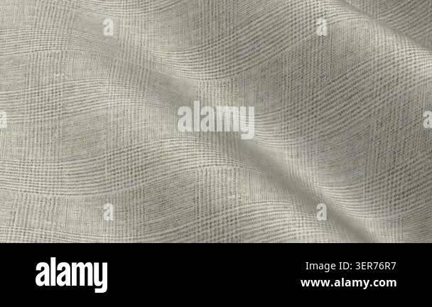 Italian Beige Glen Plaid Linen Fabric shifting in classic waves of ...