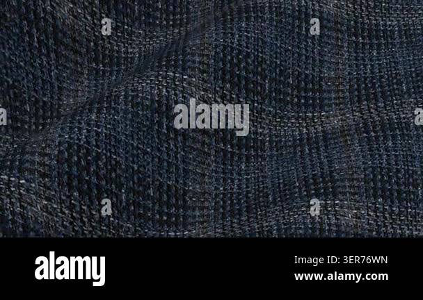 Blue Checks Italian Wool Linen Silk Fabric rippling in elegant royal ...