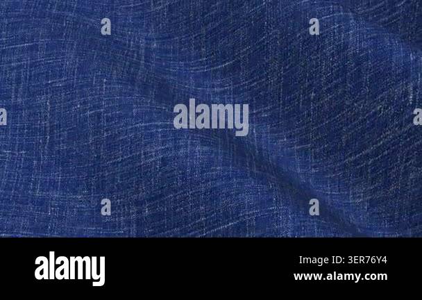 Cobalt Blue Italian Wool Linen Fabric rippling in vivid royal waves of ...
