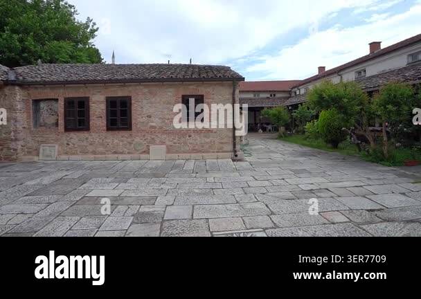 Skopje, North Macedonia, June 3, 2026. the internal courtyard of the ...
