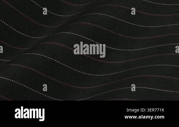 Italian Charcoal Pinstripe Wool Silk Fabric flowing in luxury waves of ...