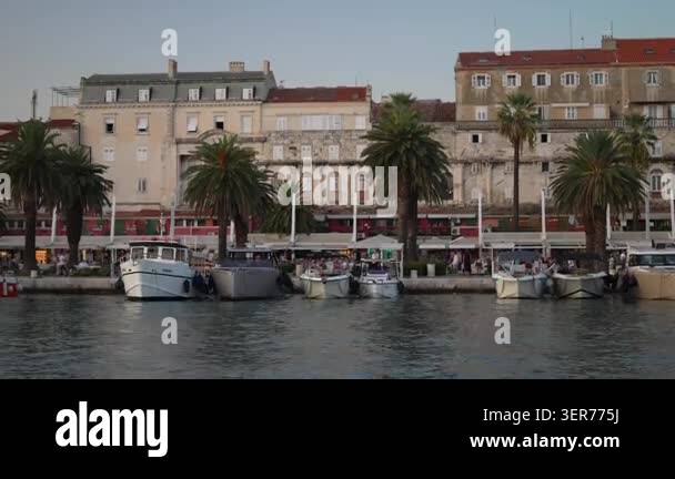 2025.09.12. - Split, Croatia: Tourists and locals enjoying the Riva ...