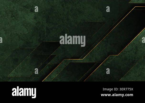 Dark green and golden grunge tech abstract background. Seamless looping ...