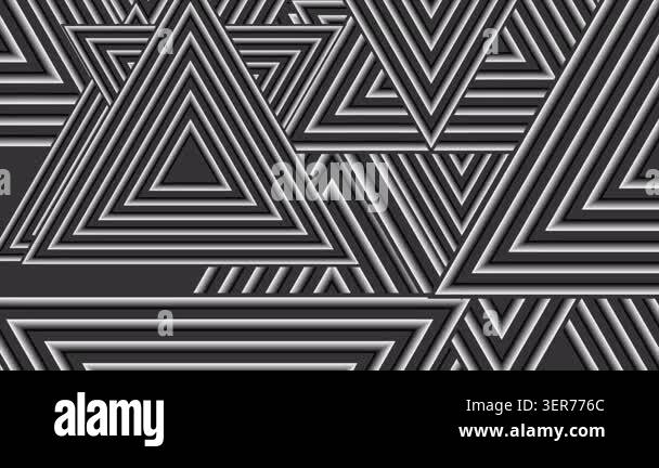 Black white paper triangles abstract tech background. Seamless looping ...
