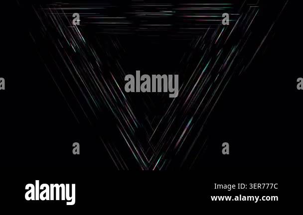 Holographic triangle linear glitch shape abstract futuristic tech ...