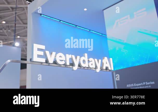 Taipei, Taiwan-23 May, 2025: Large LED display at Computex displaying ...