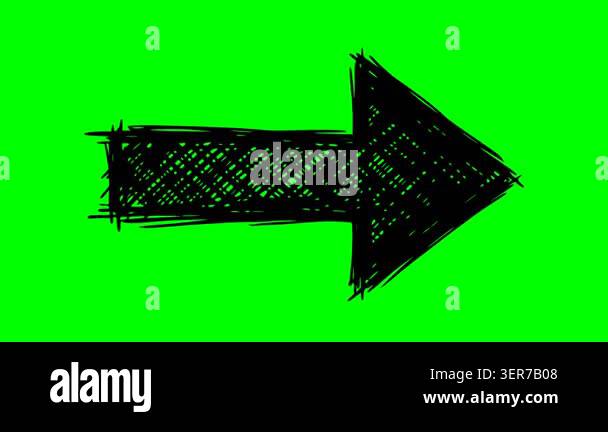 hand drawn sketchy style right arrow animation featuring rough black ...