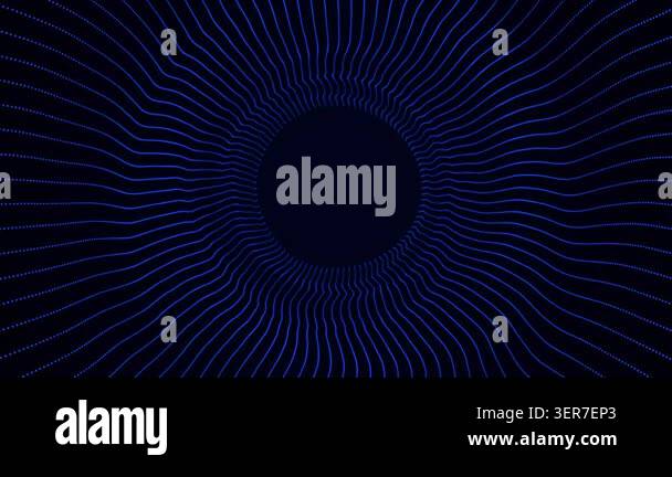 Flowing curve lines and particles with ring shape Video Animated ...