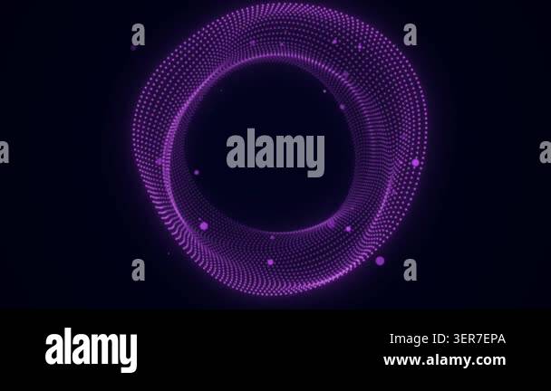 Flowing curve lines and particles with ring shape Video Animated ...