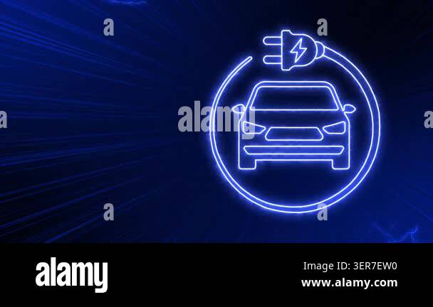 Charging station icon with electrical energy glow, Electric vehicles ...