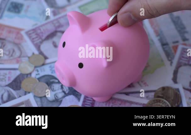 A piggy bank as a concept for storing, accumulating, and saving ...