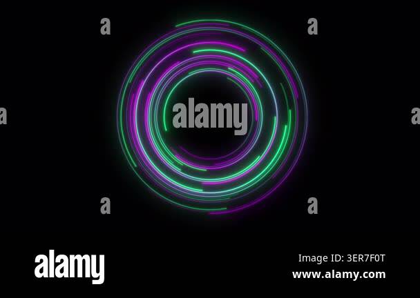Futuristic Neon Circle Animation Tech, Neon Circle Motion Background ...