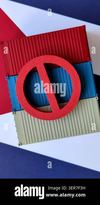 The cargo container ban on the Cuba flag as a conceptual backdrop. The ...