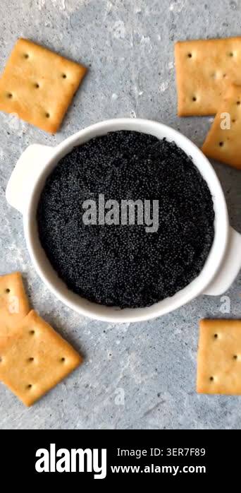 Black caviar from beluga or sturgeon, an expensive delicacy for ...