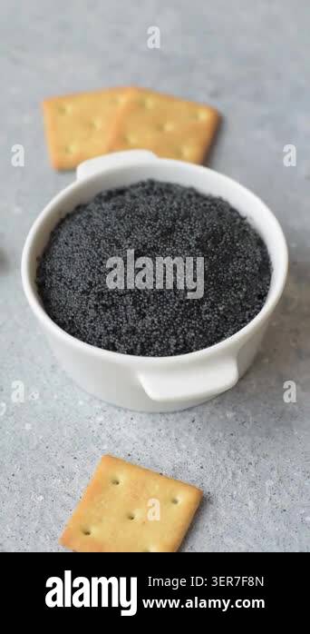 Black caviar from beluga or sturgeon, an expensive delicacy for ...