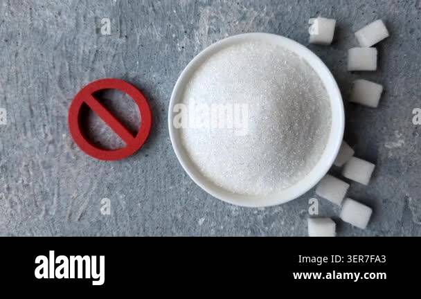 The sugar ban sign as a concept to stop the problem of diabetes and ...
