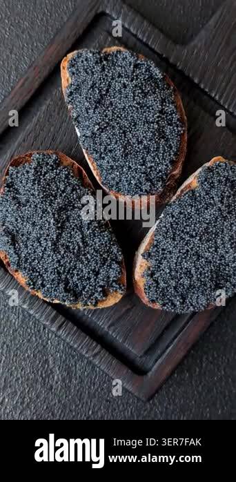 Black caviar from beluga or sturgeon, an expensive delicacy for ...
