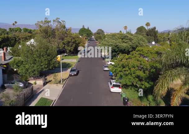 Residential street in Los Angeles showcasing suburban lifestyle with ...