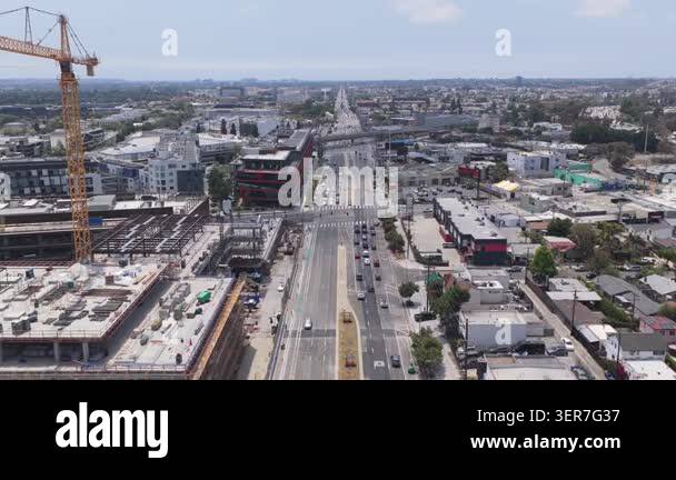 Los Angeles Culver City crossing Washington Boulevard and La Cienega ...