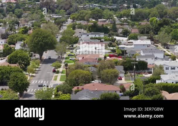 Los Angeles suburban neighborhood revealing suburbs and Century City ...