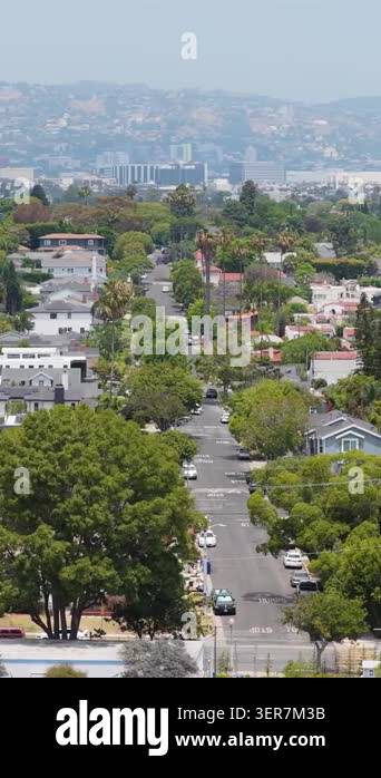 Hollywood Hills landscape showing Los Angeles residential district with ...