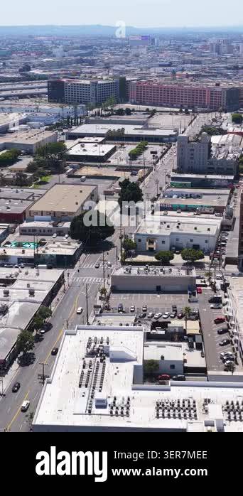Urban sprawl in Los Angeles industrial district showcasing sprawling ...