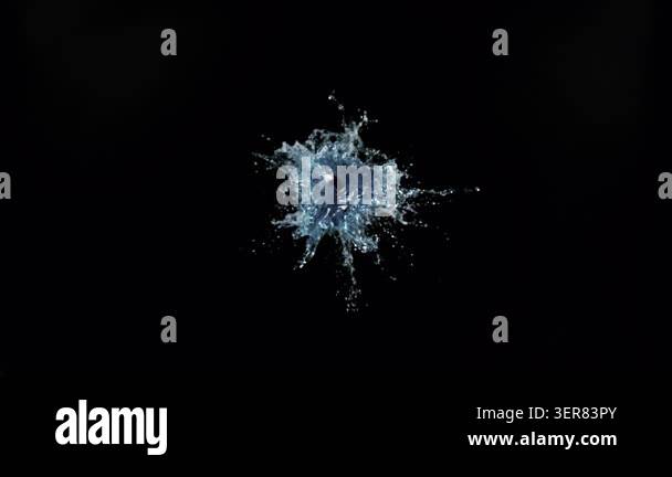 Super Slow Motion of Splashing Water Isolated on Black Background ...