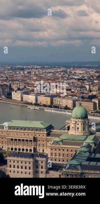 Vertical High Angle View of Budapest Cityscape with Historic Palace and ...