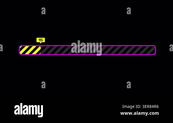 Progress bar showing digital data transfer, downloading, or buffering ...