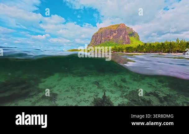 Beautiful tropical ocean coastline. Summer video background. A ...