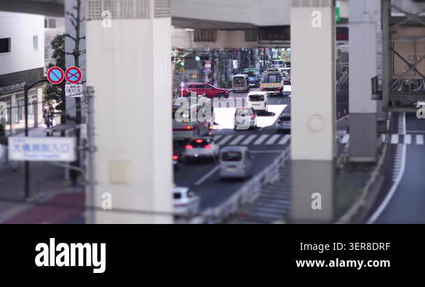 A cityscape of traffic jam at the downtown street in Ikejiri Tokyo ...