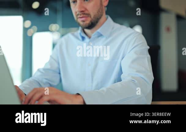 Close up of corporate manager or IT specialist suffering from elbow ...