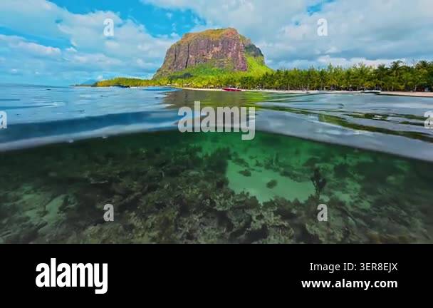 Beautiful tropical ocean coastline. Summer video background. A ...