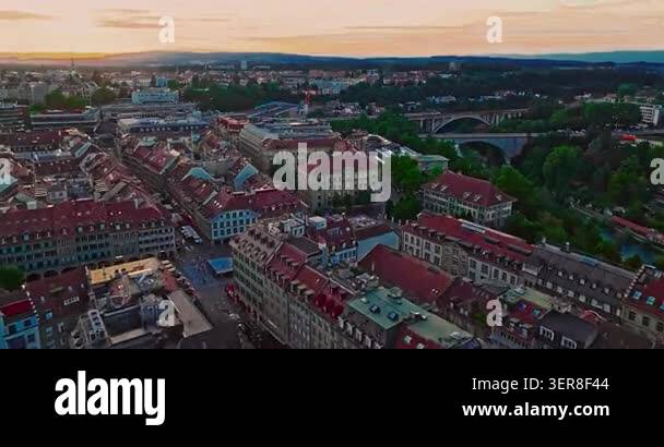 Aerial view over the city of Bern the capital city of Switzerland the ...