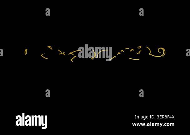 Elegant gold filigree glows against stark black background. Curved ...