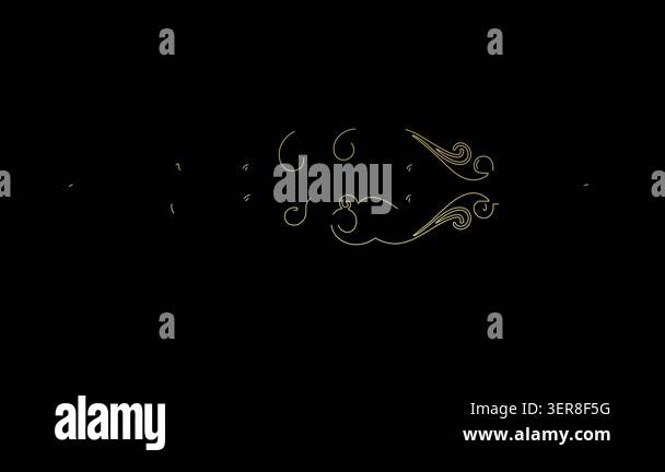Elegant gold filigree design on a black background. Classic ornamental ...