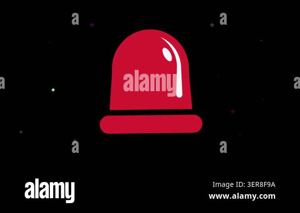 Emergency alarm light siren animation with stars warning red flashing ...
