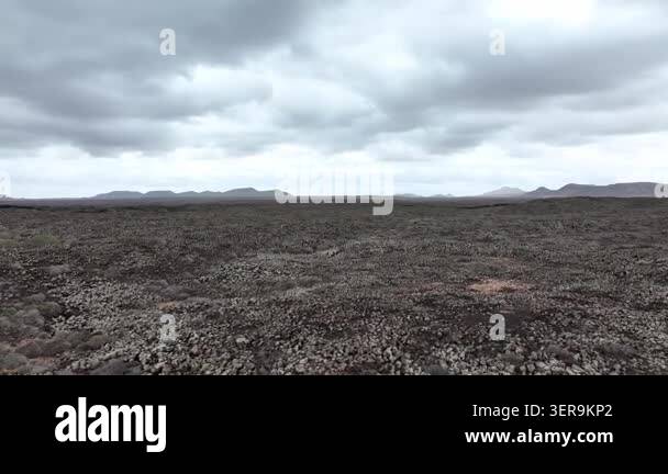 A view of volcanic terrain in the Canary Islands Stock Video Footage ...
