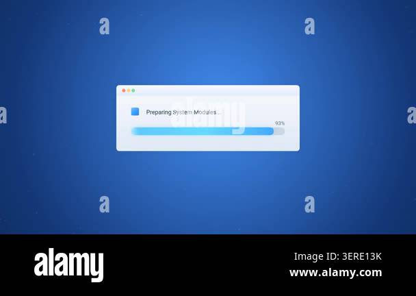 3 d rendering of loading bar notification preparing system modules on ...